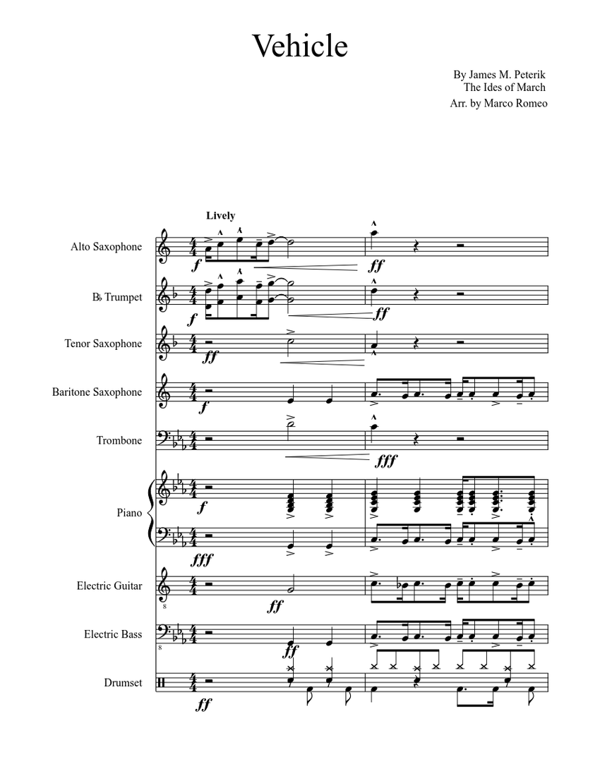 VEHICLE Sheet music for Piano, Trombone, Trumpet other (Mixed Trio ...