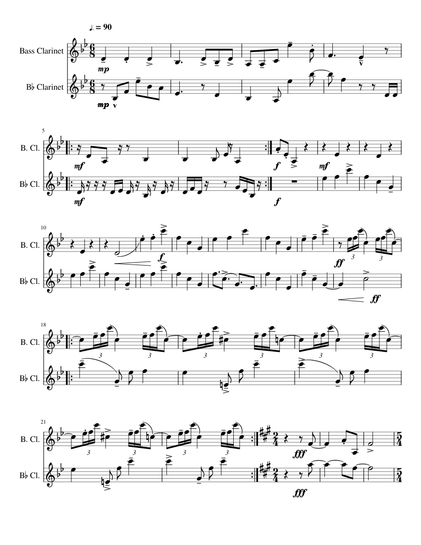 Easy Bass Clarinet Music