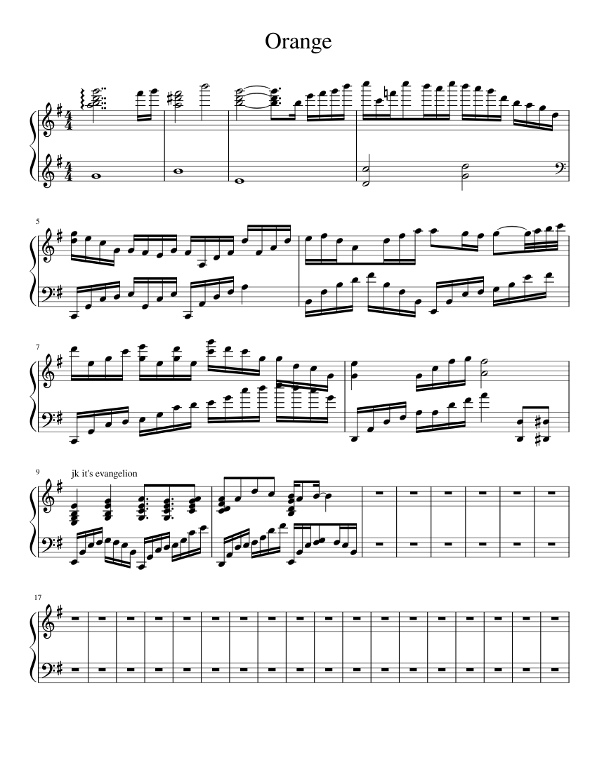 Orange? Sheet music for Piano (Solo) | Musescore.com