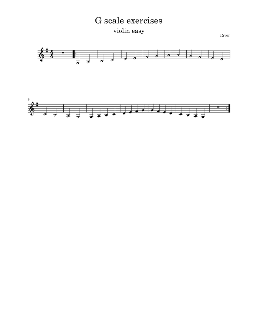 G scale exercises Sheet music for Violin (Solo) | Musescore.com