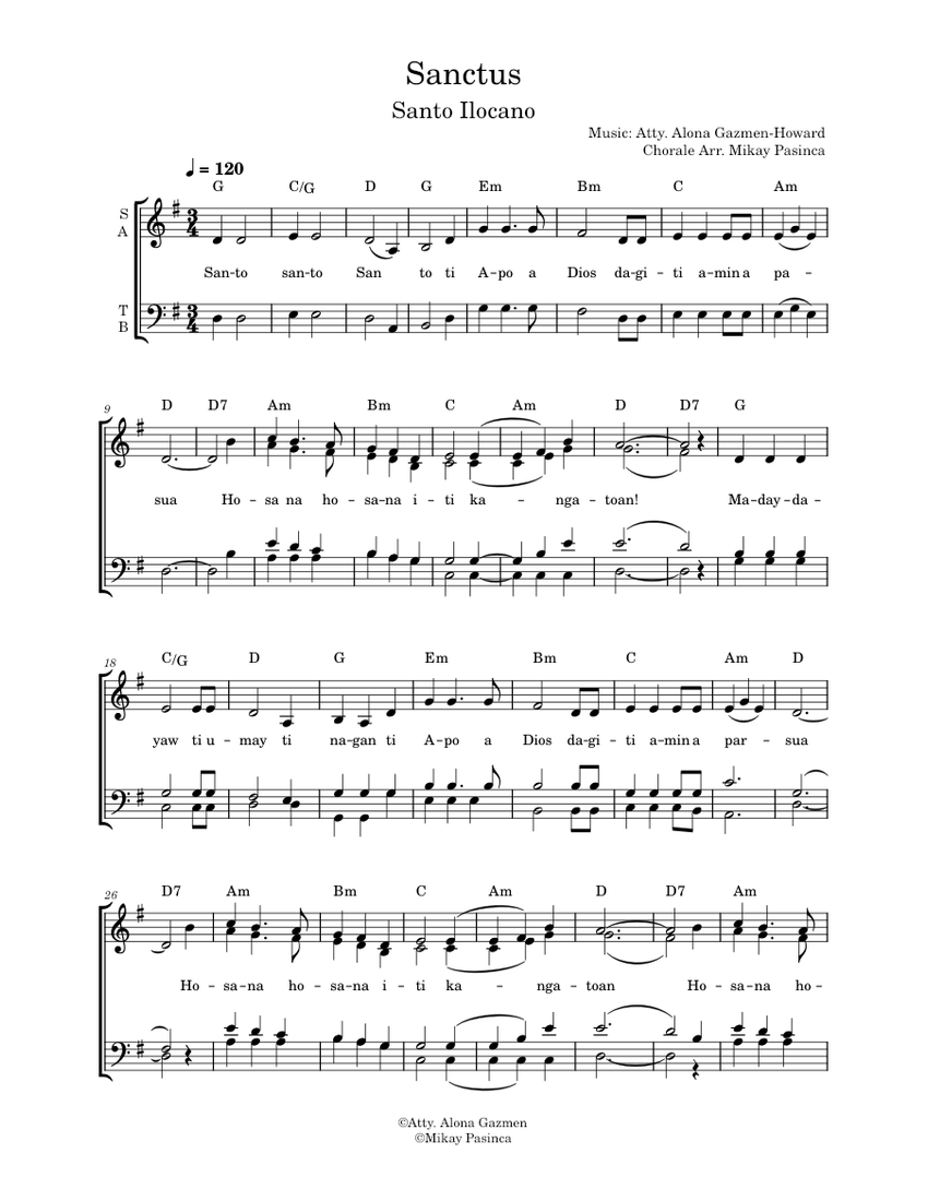 Sanctus Sheet music for Female, Male (Choral) | Musescore.com