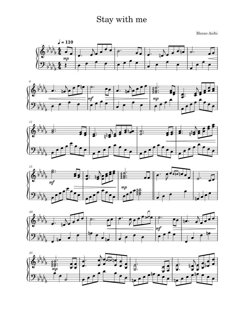 Stay with me Sheet music for Piano (Solo) | Musescore.com