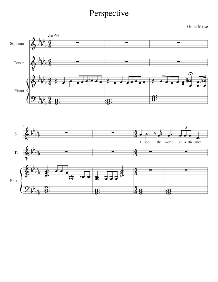 Perspective_#6 Sheet music for Piano, Soprano, Tenor (Mixed Trio ...