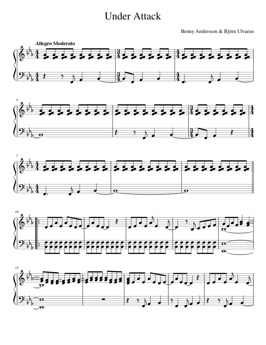 Under Attack Sheet music for Piano (Solo) | Musescore.com