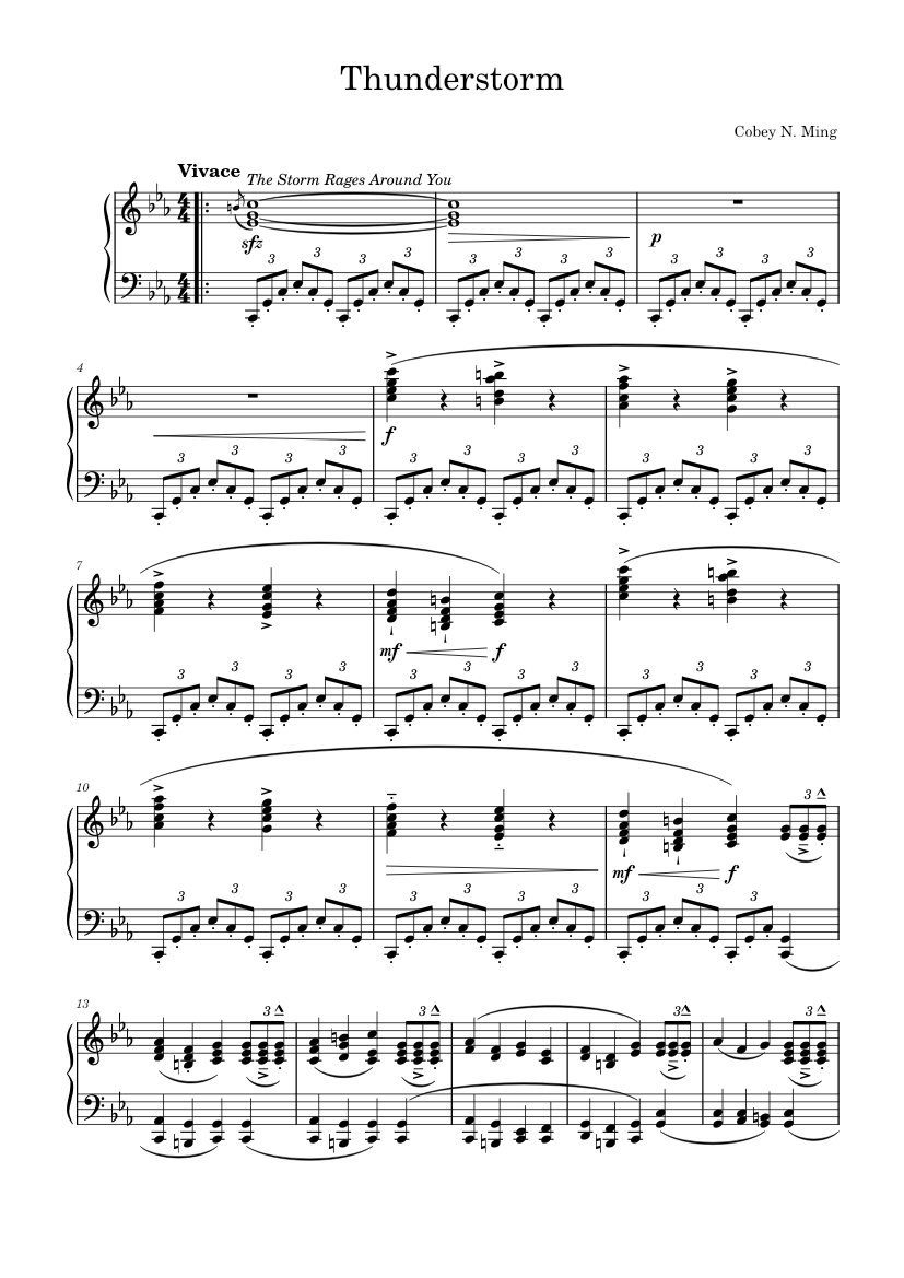Thunderstorm Sheet music for Piano (Solo) | Musescore.com