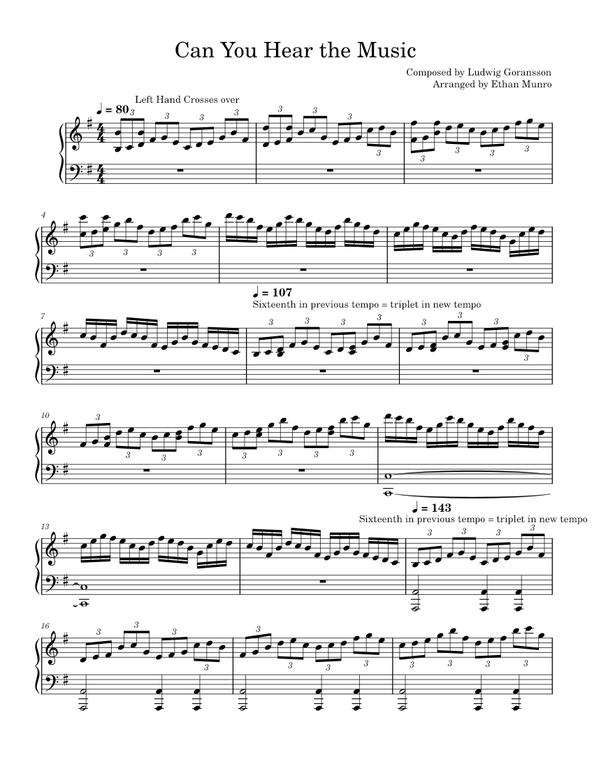 Can You Hear The Music – Ludwig Göransson (from Oppenheimer) (v2) Sheet ...