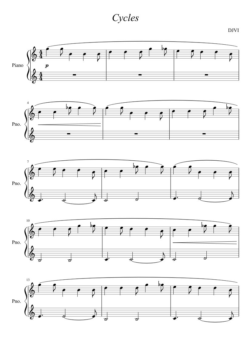 Cycles 2015 Sheet music for Piano (Solo) Easy | Musescore.com