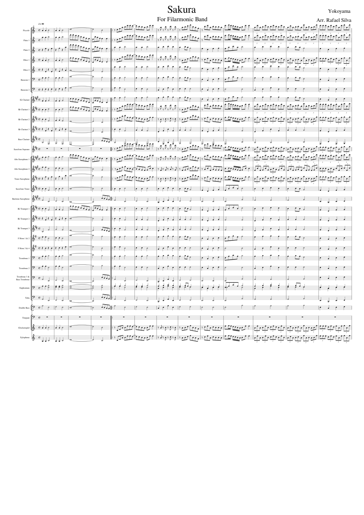 Sakura Sheet music for Trombone, Euphonium, Tuba, Flute piccolo & more ...