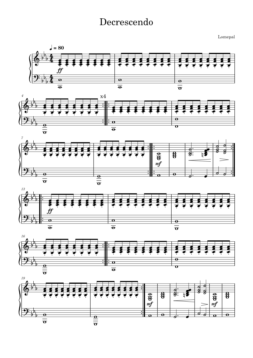 Decrescendo – Lomepal (Original Piano) Sheet music for Piano (Solo ...