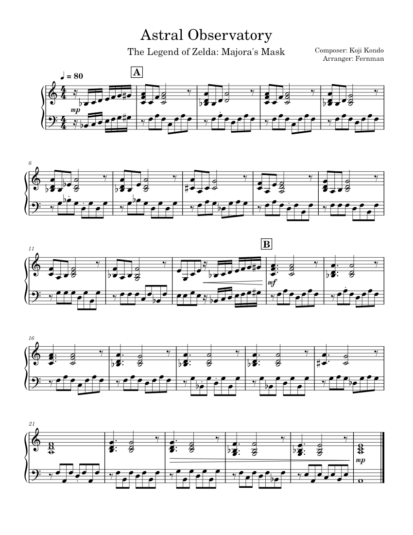 Astral Observatory - Majora's Mask - The Legend of Zelda – Koji Kondo ...