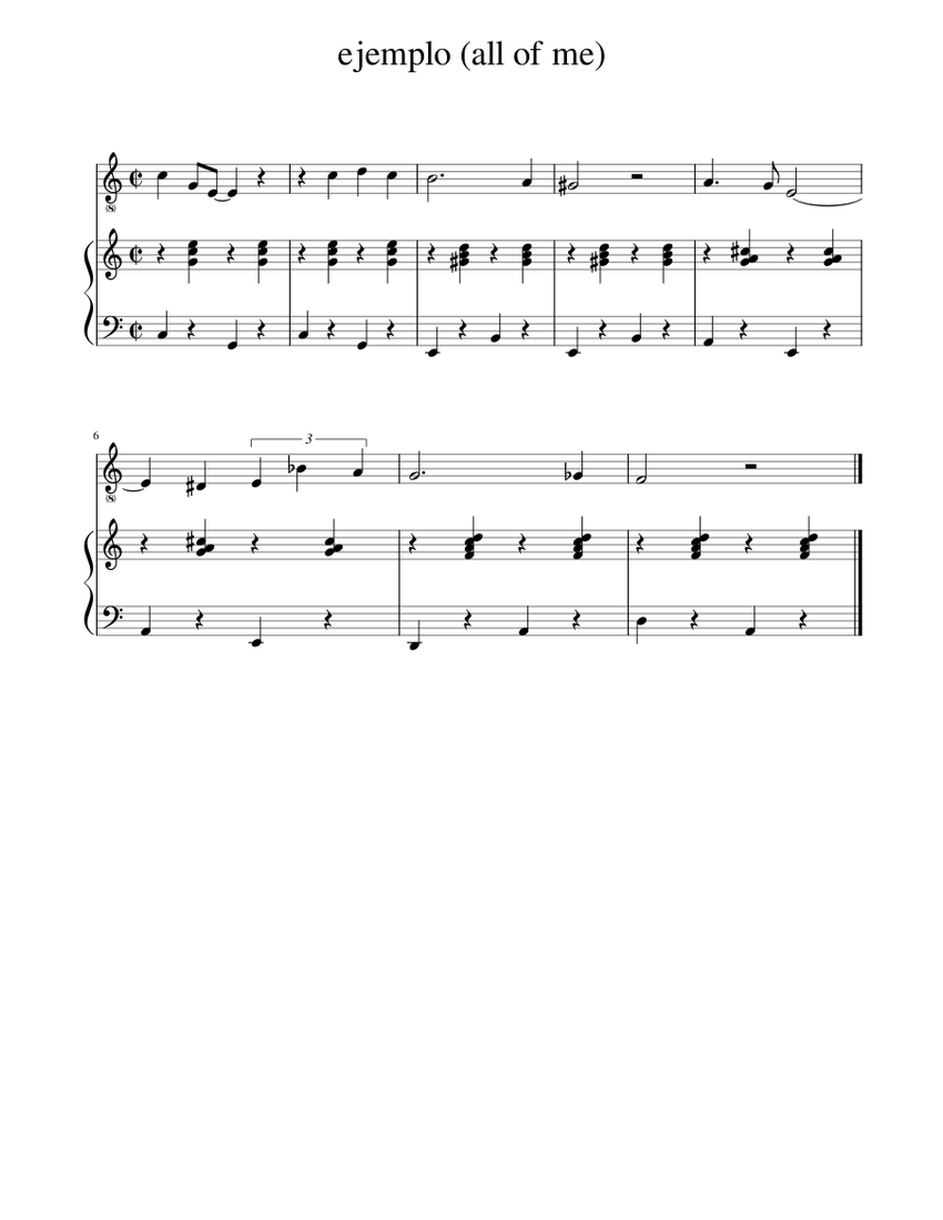ejemplo all of me - piano tutorial