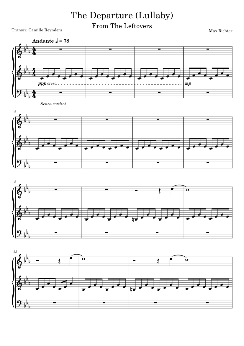 The Departure (Lullaby) - The Leftovers - Max Richter Sheet music for ...