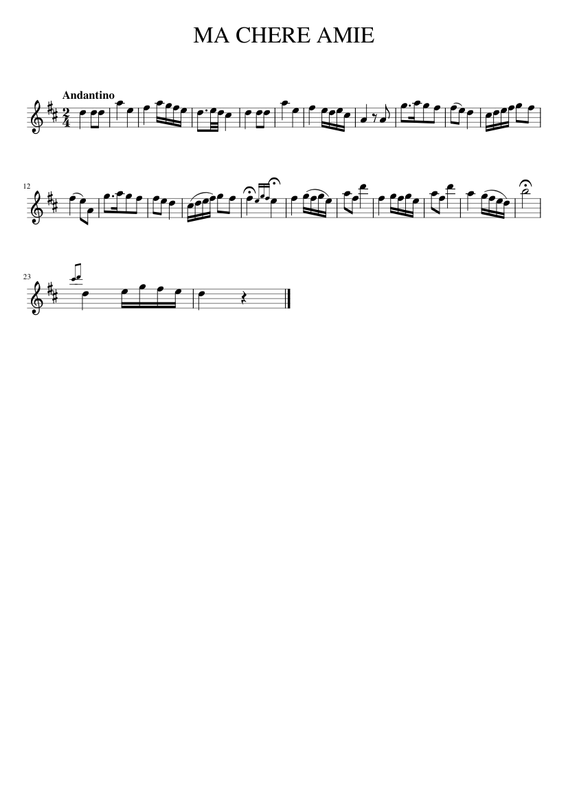 MA CHERE AMIE Sheet music for Piano (Solo) Easy | Musescore.com