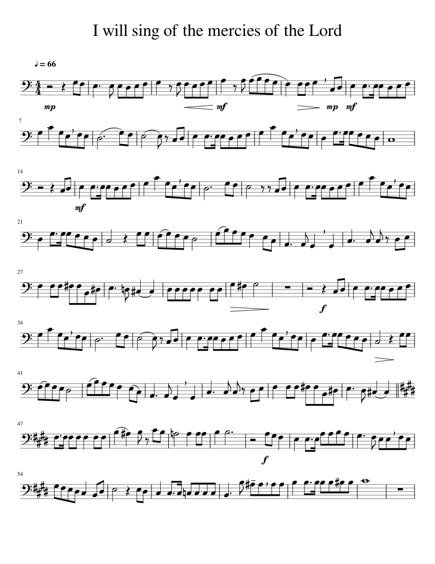 I will sing of the mercies of the Lord Sheet music for Piano (Solo ...