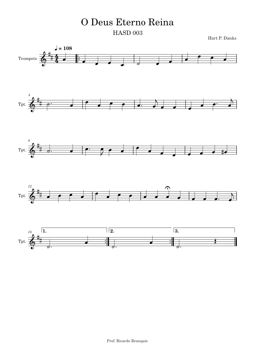 hasd 003 - O Deus Eterno Reina Sheet music for Trumpet other (Solo ...