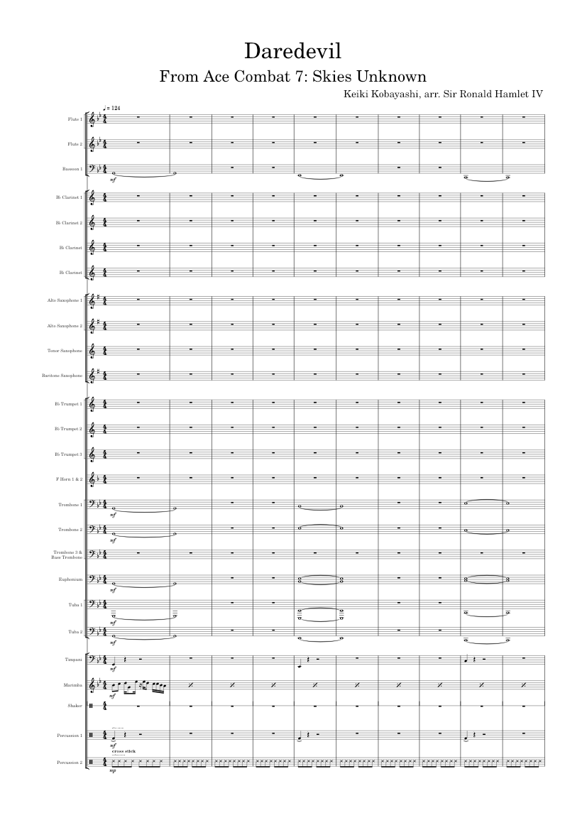 Daredevil - Stillman Concert Band '24 Version Sheet music for Trombone ...