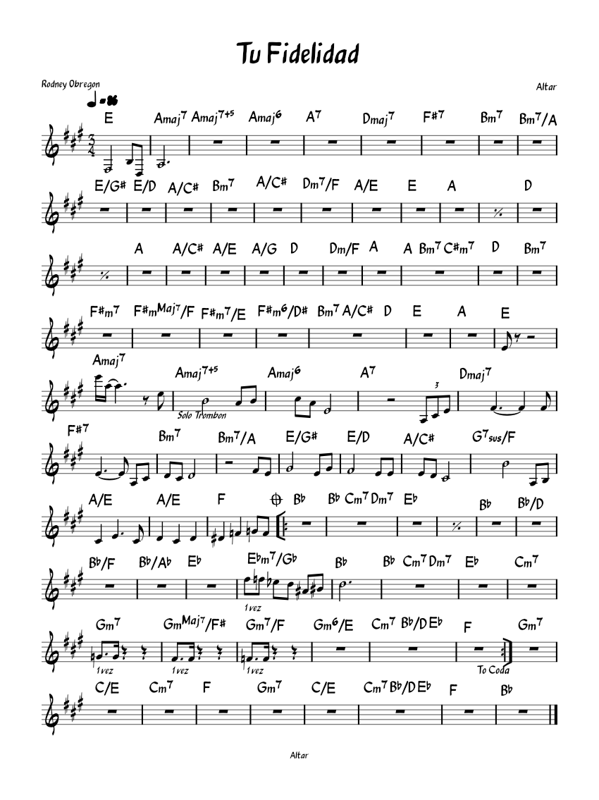 Tu Fidelidad Sheet music for Piano (Solo) | Musescore.com