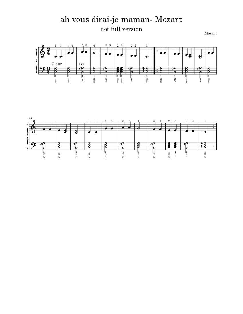 Ah vous dirai-je maman mozart – Wolfgang Amadeus Mozart ah vous dirai ...