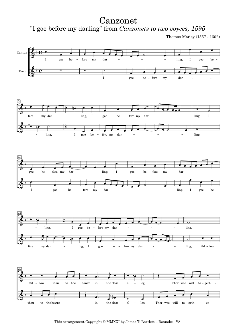 Canzonent Sheet music for Soprano, Alto (Choral) | Musescore.com