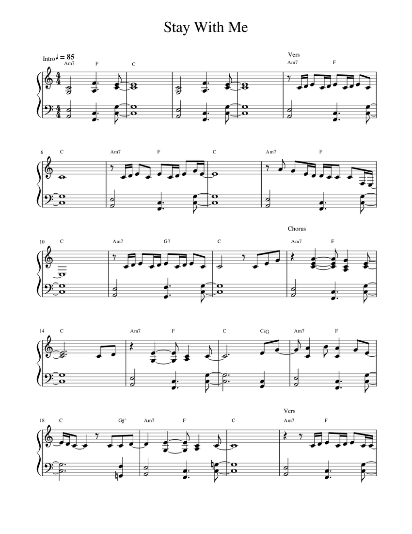 Stay With Me - piano tutorial