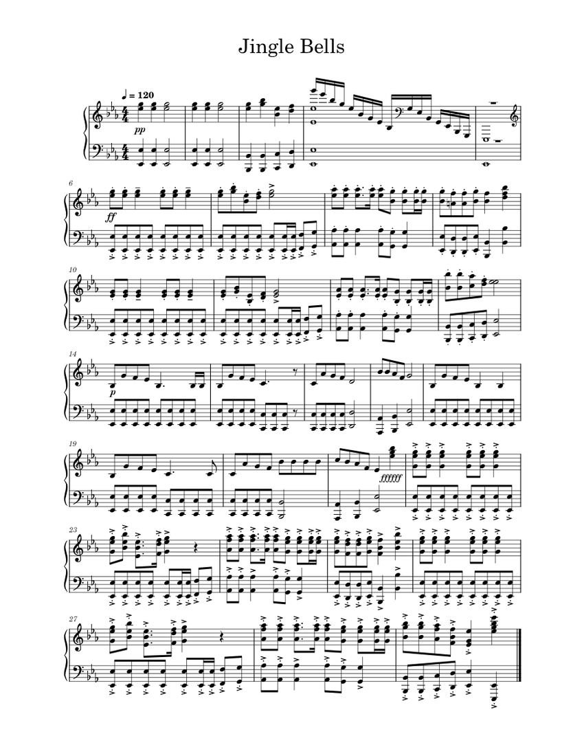 Jingle Bells Sheet music for Piano (Solo) | Musescore.com