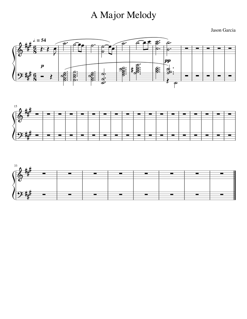A Major Melody Sheet music for Piano (Solo) | Musescore.com