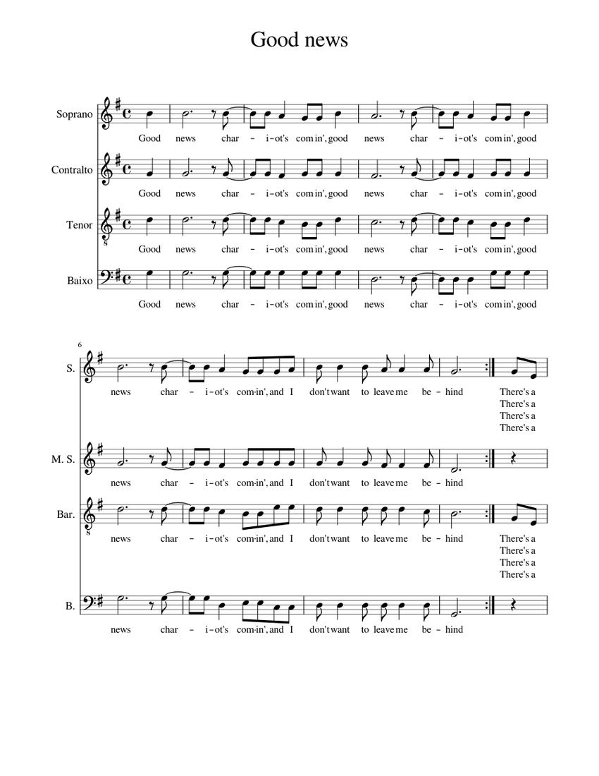 Good news Sheet music for Soprano, Bass voice, Baritone, Mezzo soprano ...