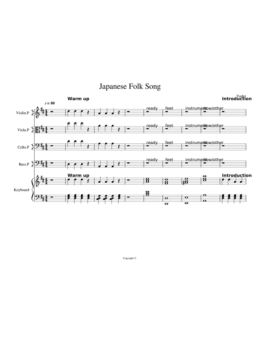 Yoderstudio.com - Japanese Folk Song Sheet music for Piano, Soprano ...