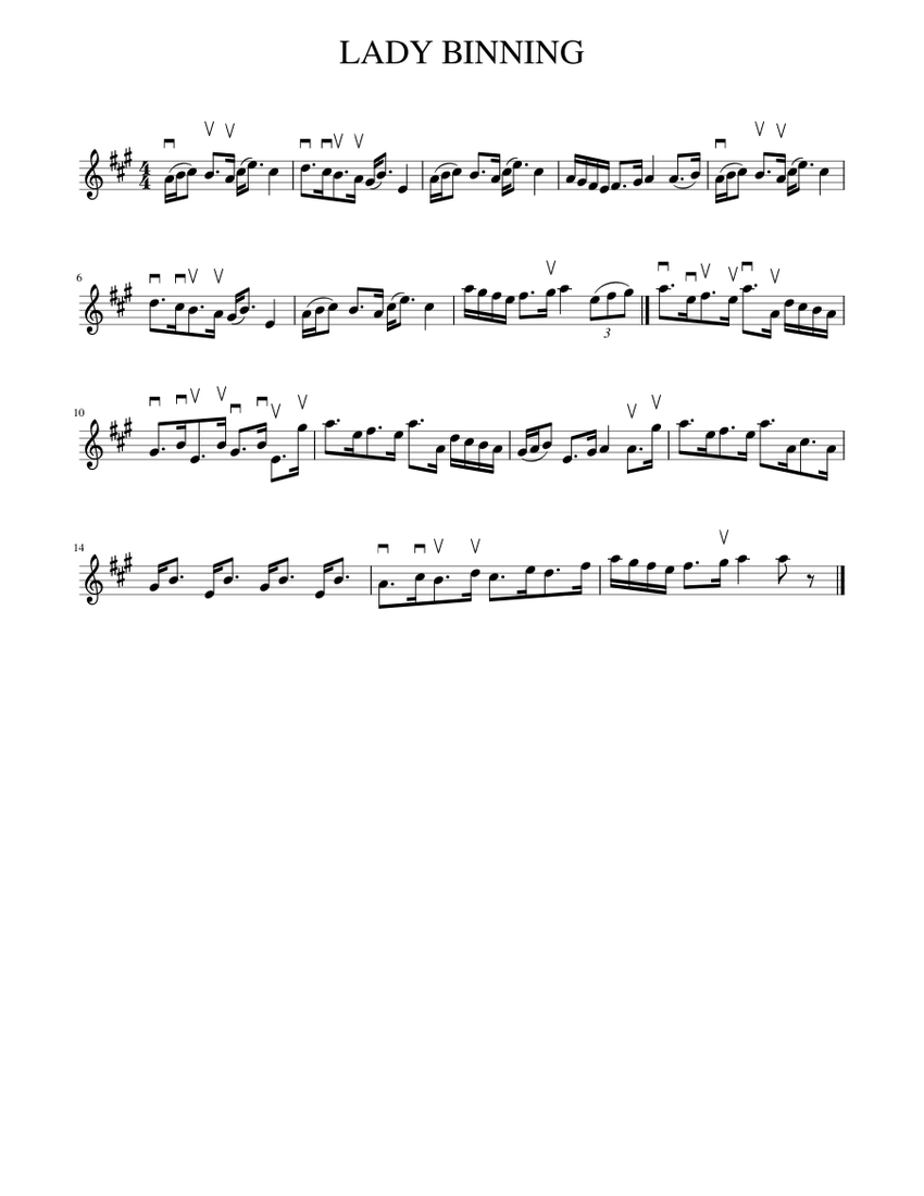 LADY BINNING Sheet music for Piano (Solo) Easy | Musescore.com