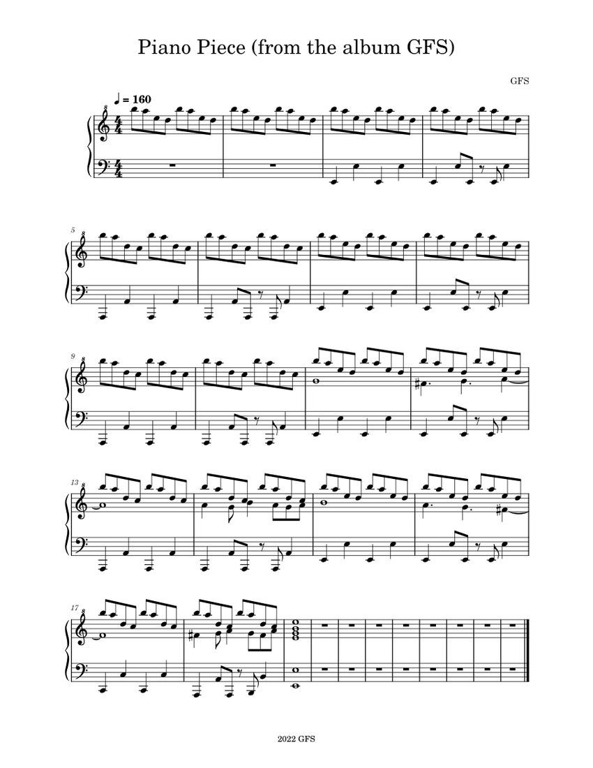 Piano Piece Sheet music for Piano (Solo) Easy | Musescore.com