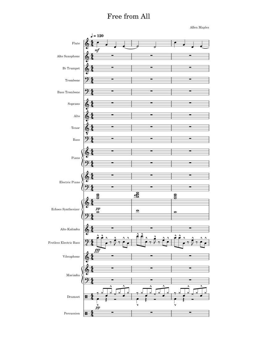 Free from All Sheet music for Piano, Trombone, Soprano, Alto & more ...
