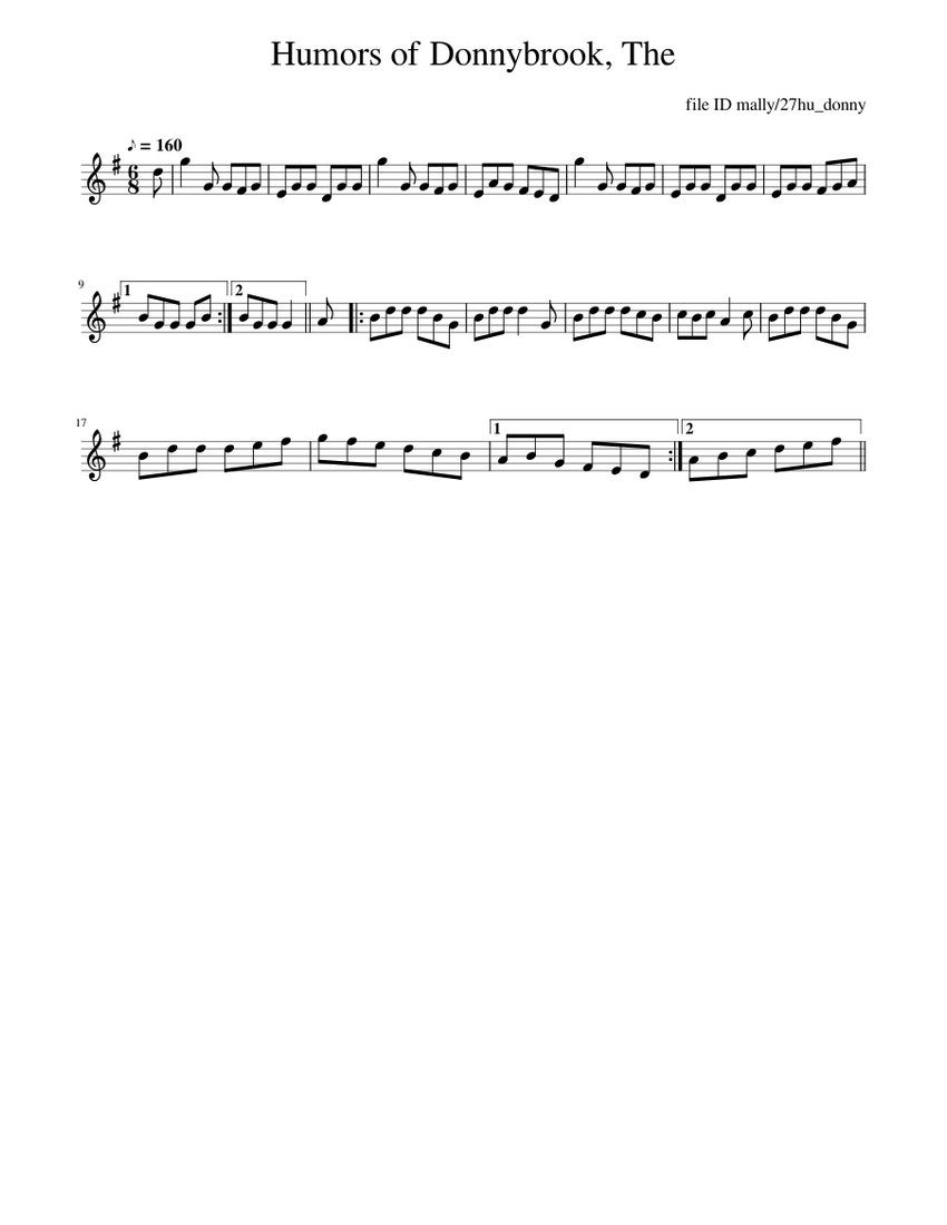 The Humors of Donnybrook Sheet music for Piano (Solo) Easy | Musescore.com