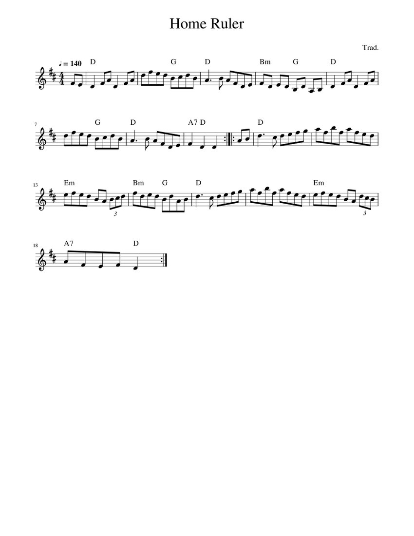 Traditional music - Home Ruler Sheet music for Piano (Solo) | Musescore.com