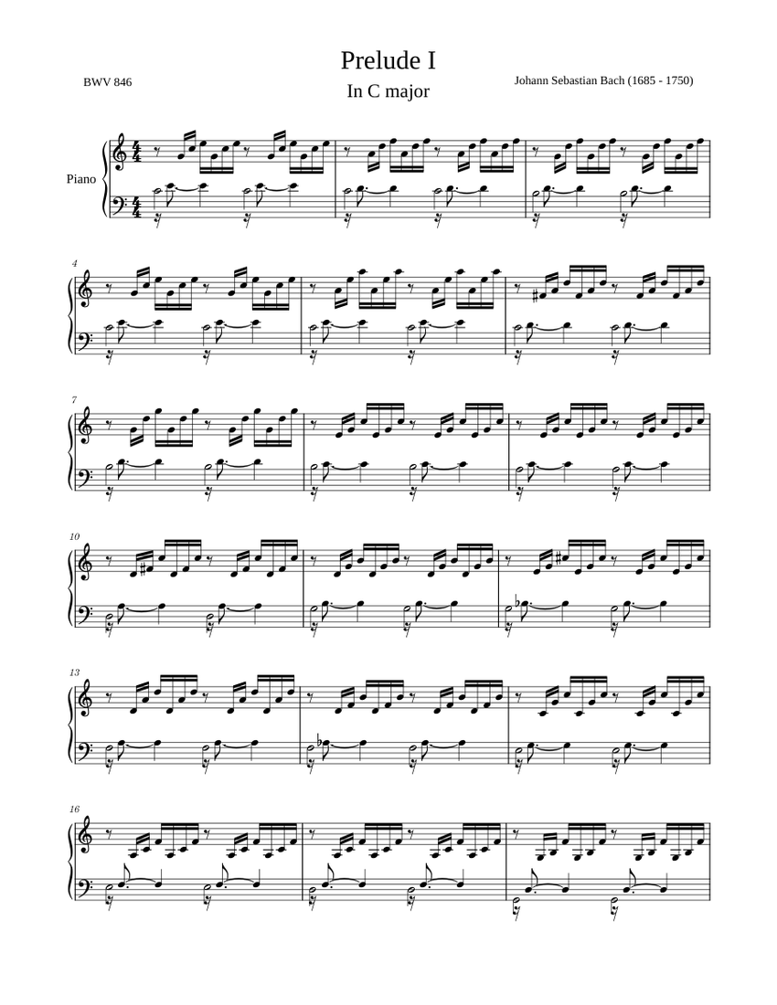 Prelude CMaj - Johan Sebastian BACH - piano tutorial