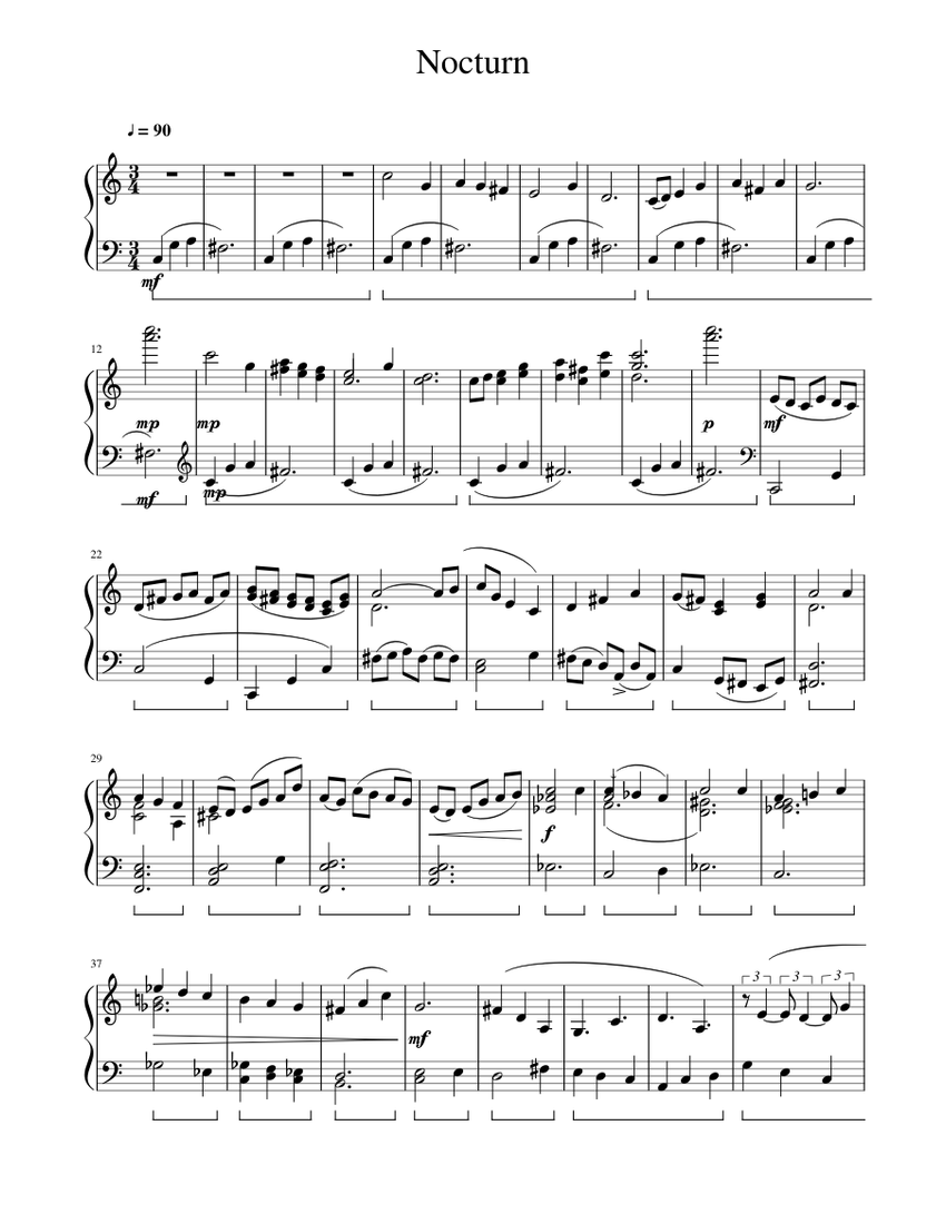 Nocturn - piano tutorial