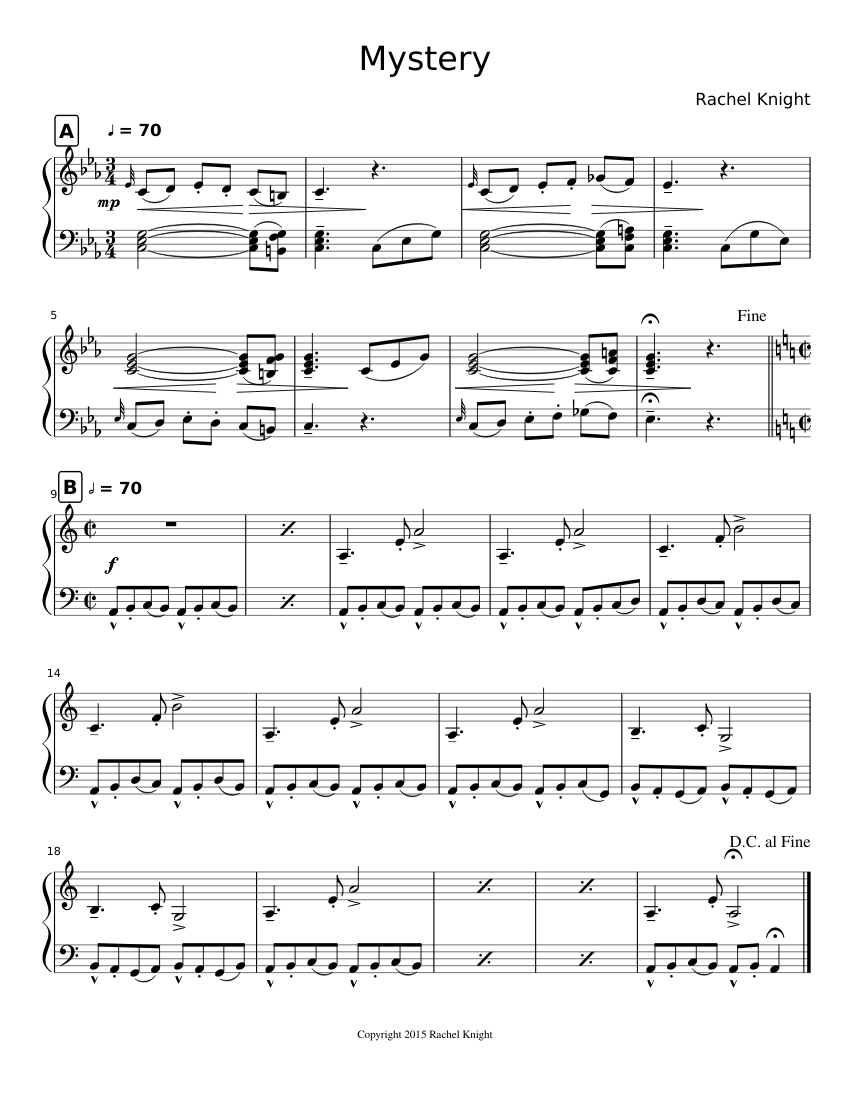 Mystery Sheet music for Piano (Solo) | Download and print in PDF or ...