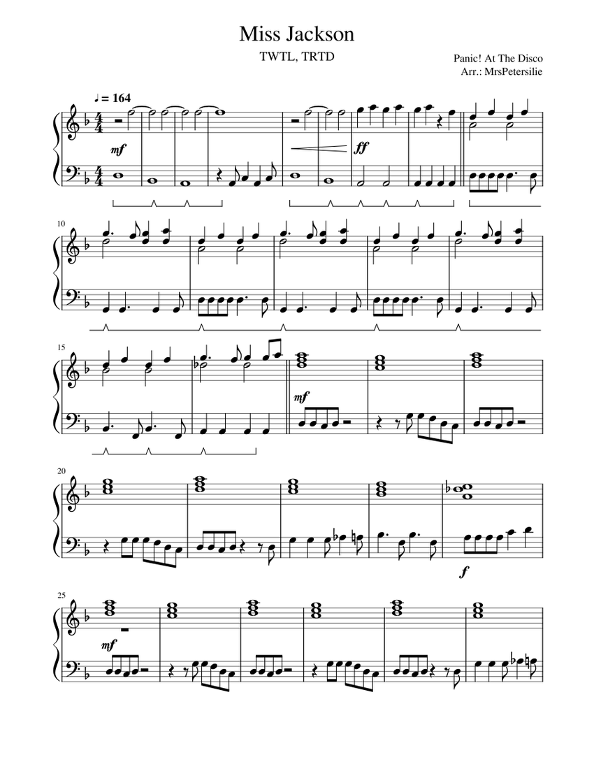Miss Jackson Piano Accompaniment Sheet music for Piano (Solo ...