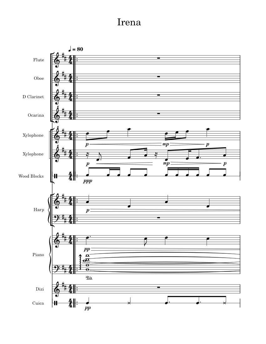 Irena's song Sheet music for Piano, Flute, Oboe, Xylophone & more ...