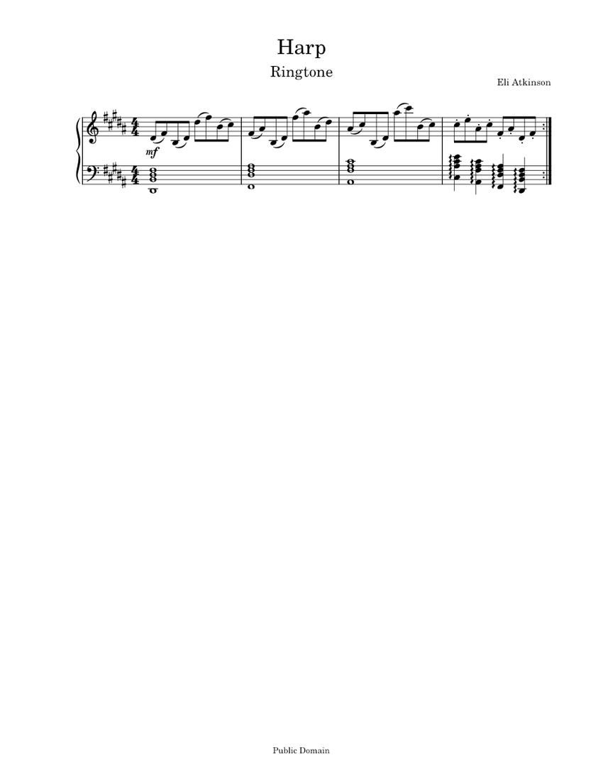 Ringtone - Harp Sheet music for Harp (Solo) | Musescore.com