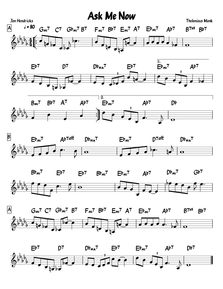 Ask Me Now Sheet music for Piano (Solo) Easy | Musescore.com