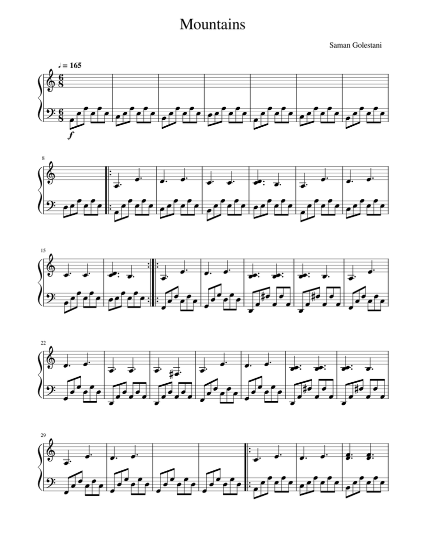 Mountains - piano tutorial