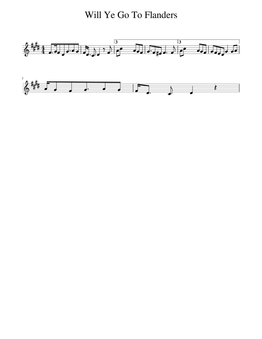 Will Ye Go To Flanders Sheet music for Piano (Solo) | Musescore.com