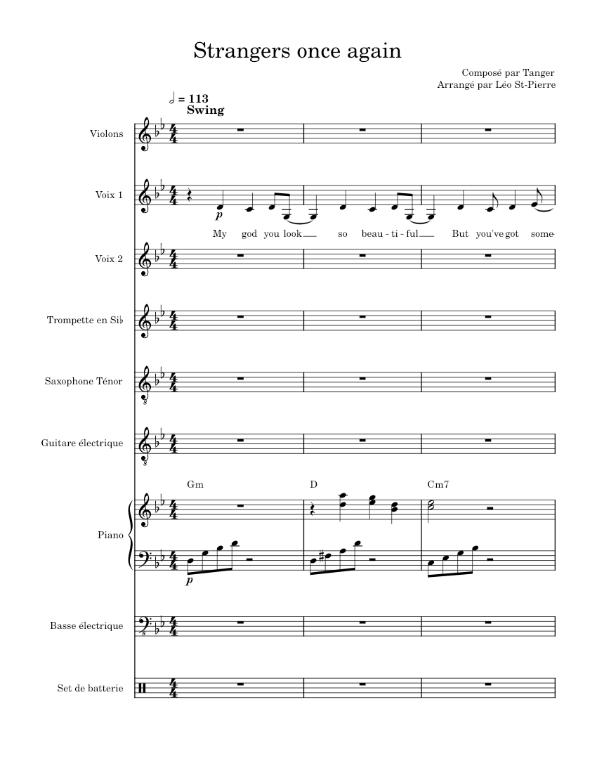 Strangers once again – Tanger Sheet Music with Chords for Piano ...