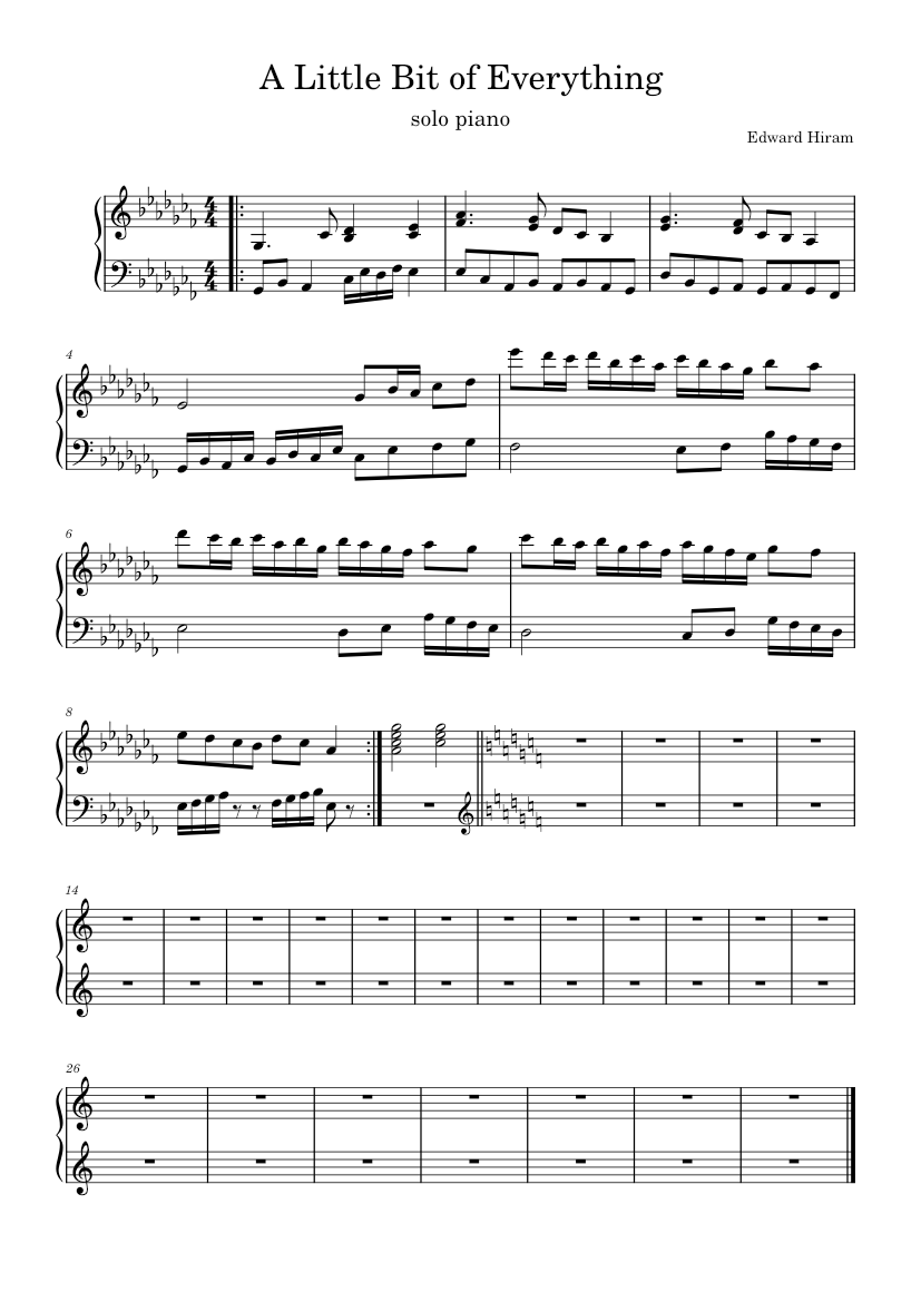 A Little Bit of Everything Sheet Music for Piano (Solo) Easy ...