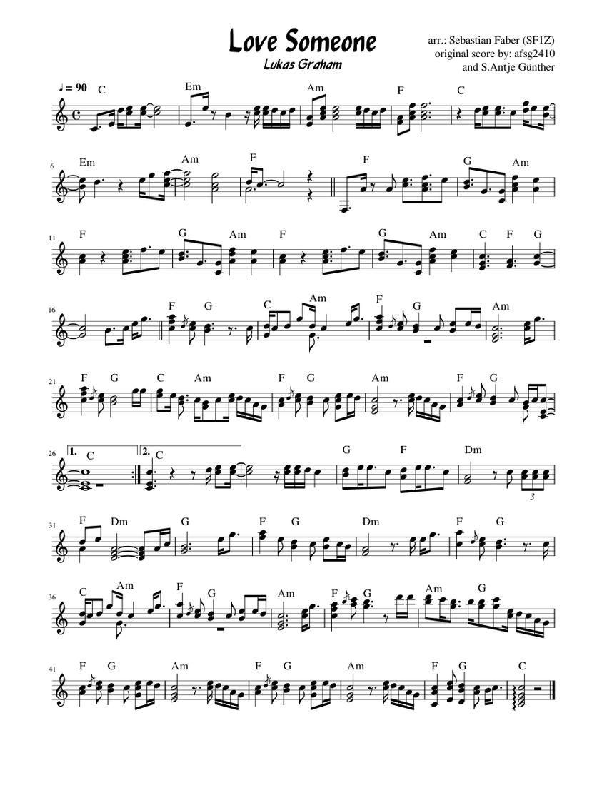 Love Someone - Lukas Graham Sheet music for Piano (Solo) Easy | Musescore.com