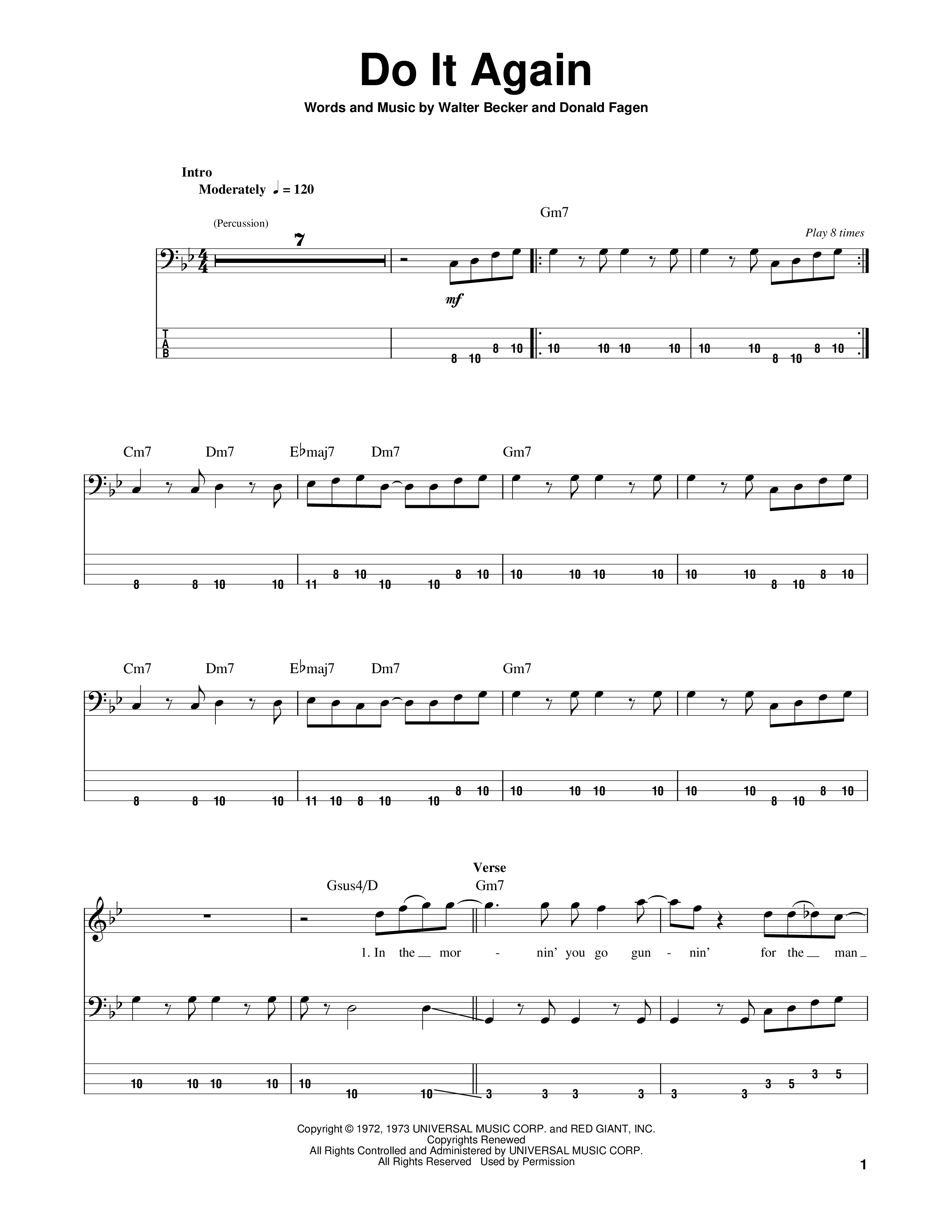 Play Official version of Do it again Sheet Music by Steely Dan for ...