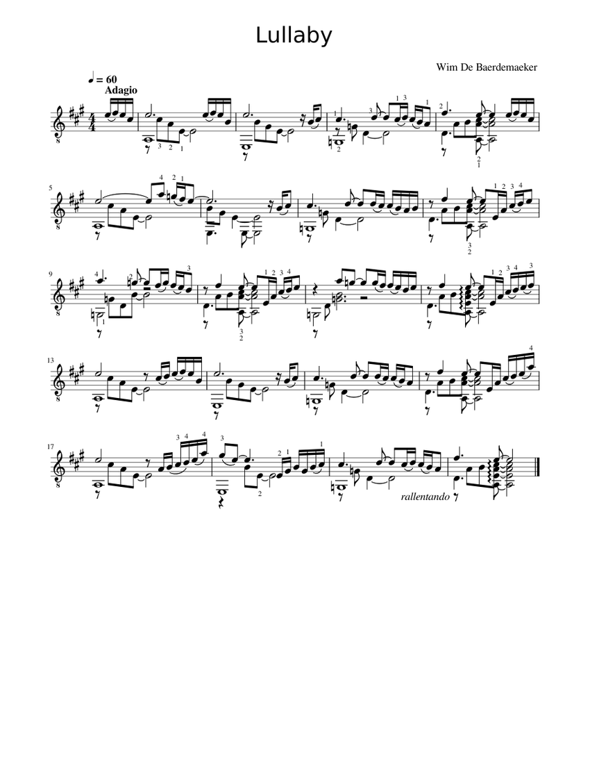 Lullaby Sheet music for Guitar (Solo) | Musescore.com