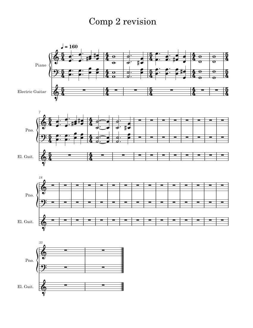 Comp 2 revision Sheet music for Piano, Guitar (Solo) | Musescore.com