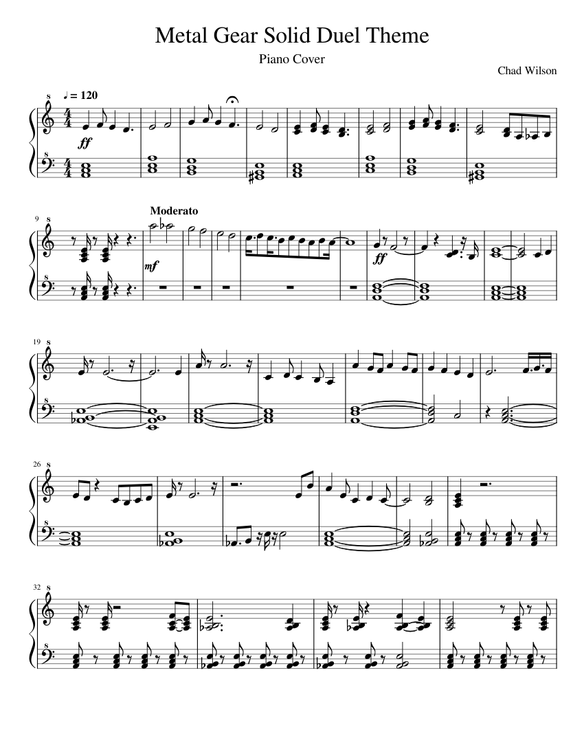 Metal Gear Solid Duel Theme (Piano Cover) Sheet music for Piano (Solo ...
