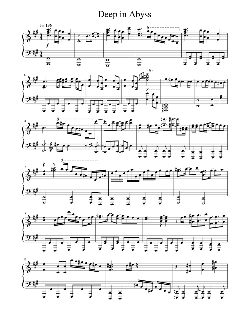 Deep in Abyss Sheet music for Piano (Solo) | Musescore.com